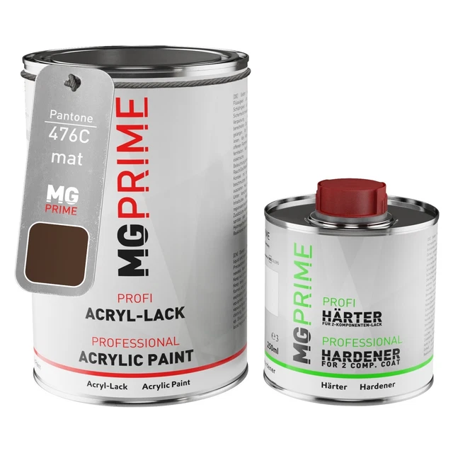 PANTONE 476C BROWN mat peinture acrylique 1,5 Litres 1500 ml durcisseur ...