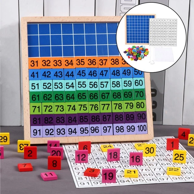 WOODEN TOYS HUNDRED Board MontESSori Math 1-100 Number Board £11.93 ...