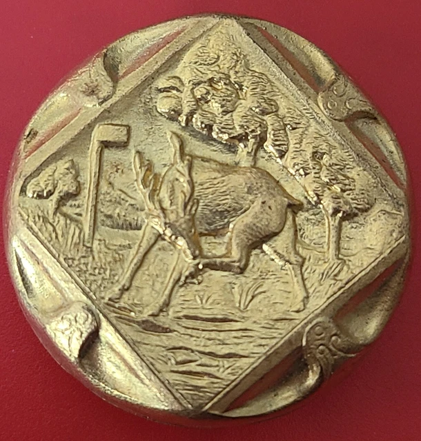 BOUTON ANCIEN LAITON Embouti Années 50/60 Cerf 28mm EUR 1,90 - PicClick FR