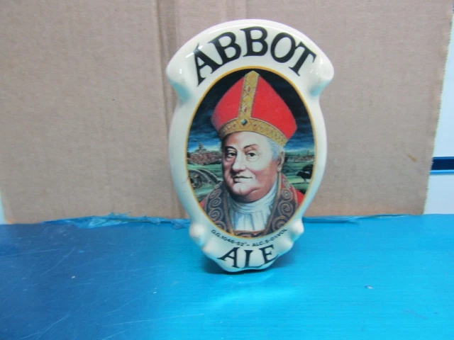 VINTAGE ABBOT ALE CERAMIC BEER PUMP SIGN Collectible GREENE KING £10.00 ...