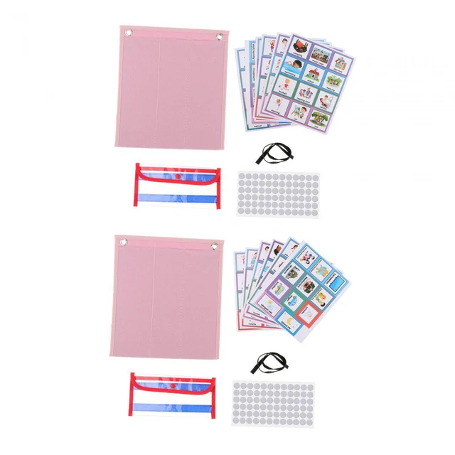 KIDS DAILY VISUAL Schedule Home Chore Chart Portable Reusable Routine ...