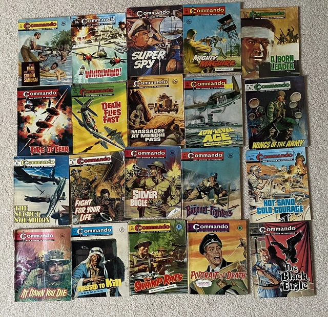 X20 COMMANDO COMICS mostly 1960s & 70s Rare Early Issues Job Lot Batch ...
