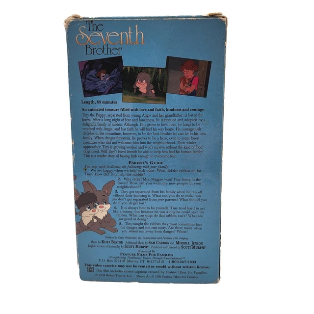 THE SEVENTH BROTHER (Christian Animated) VHS - Feature Films Families ...
