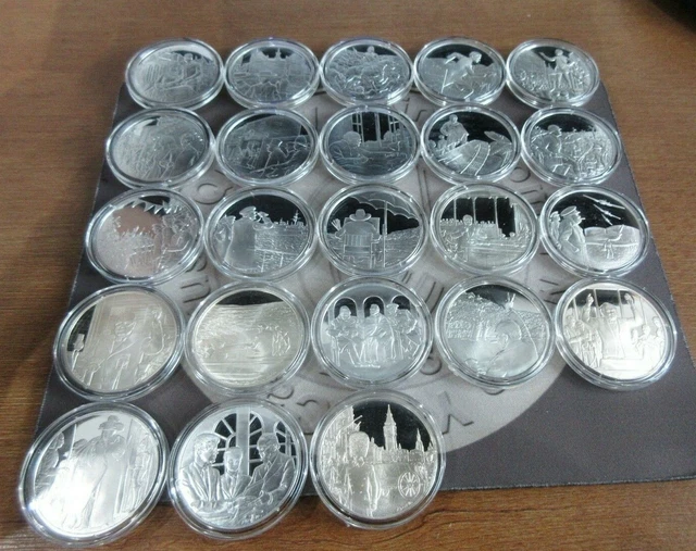 1974 JOHN PINCHES Churchill Centenary Trust Silver Proof 26g Medals £39 ...