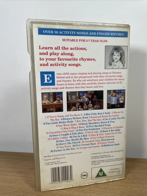ELIZABETH WATTS NURSERY Rhyme Pal Vhs Video Kids Children U Certificate ...