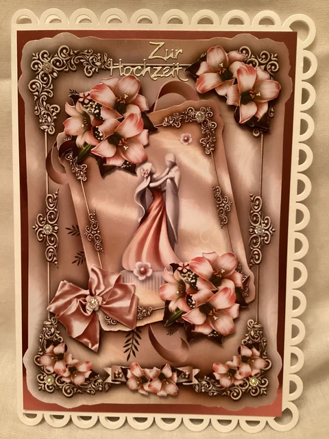 3D GRUSSKARTEN GLÜCKWUNSCH Karten Zur Hochzeit Karte edle Handarbeit EUR 10,50 - PicClick DE