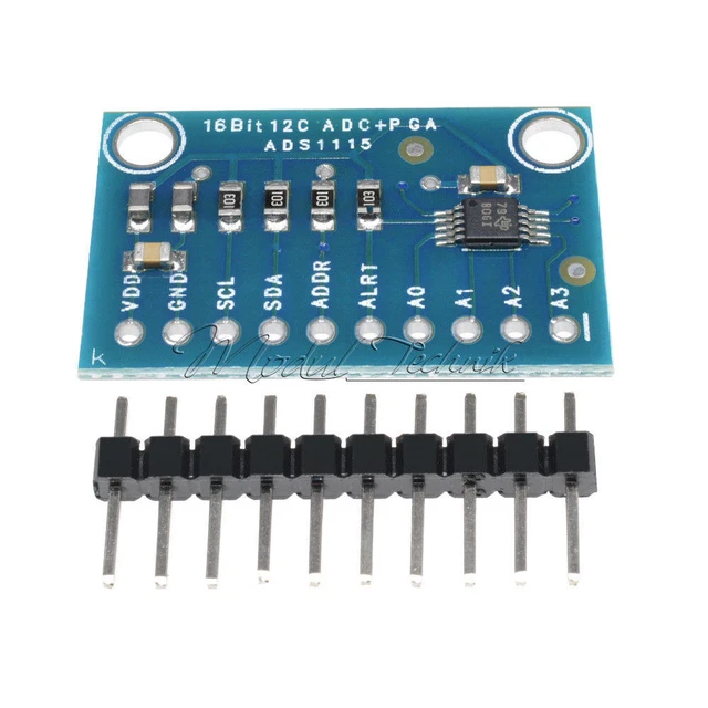 16BIT I2C ADS1115 4-Channel ADC Module with Pro RPi Gain Amplifier for ...