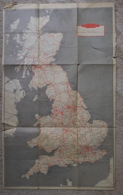 1960S BRITISH RAILWAYS Map UK & Scottish Region Double sided £5.00 ...