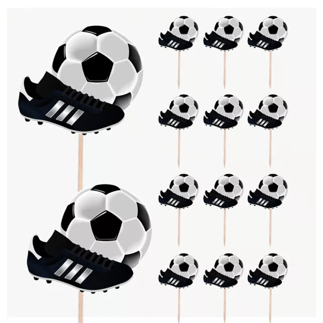 FOOTBALL & BOOT Cupcake Cake Food Toppers Decorations Picks Birthday ...