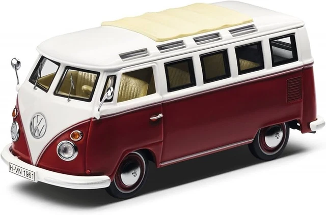 VW MODEL T1C Samba 1:43 Scale Diecast Bus Red Cream GENUINE 231099300E ...