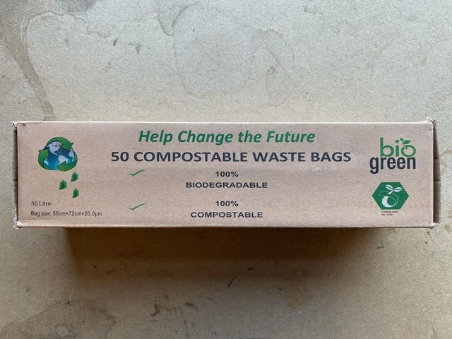 30 LITRE X 50 CompostBag Compostable Food Waste Caddy Liner Bin Bags ...