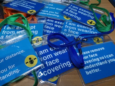 FACE COVERING EXEMPTION Hidden Disabilities PVC Card Sunflower Lanyard ...