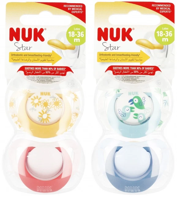 4008600411369 NUK SMOCZEK uspokajający lateksowy 18-36m Star mix kolorów 1073704 EUR 6,17 ...