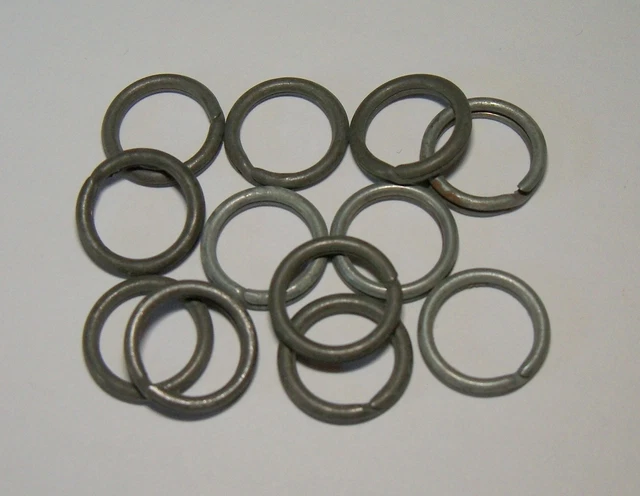 BRITISH ARMY:&BATCH OF 12x METAL SPLIT RINGS"(12mm, Denim BDs, WLA ...