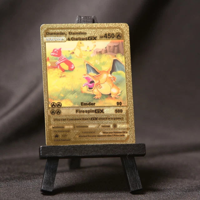 CHARMANDER & CHARIZARD GX Gold Foil Pokémon Card Gift Fan Art ...