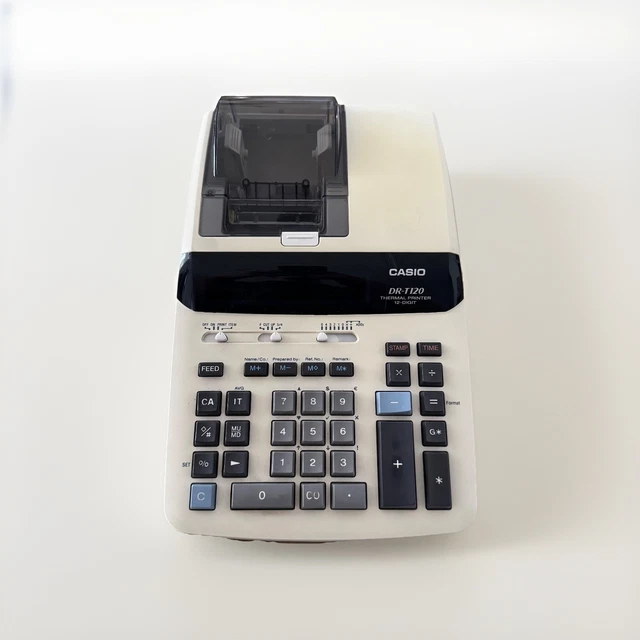 CASIO DR-T120 THERMAL Printer 12 Digit Calculator DR T120 Adding ...