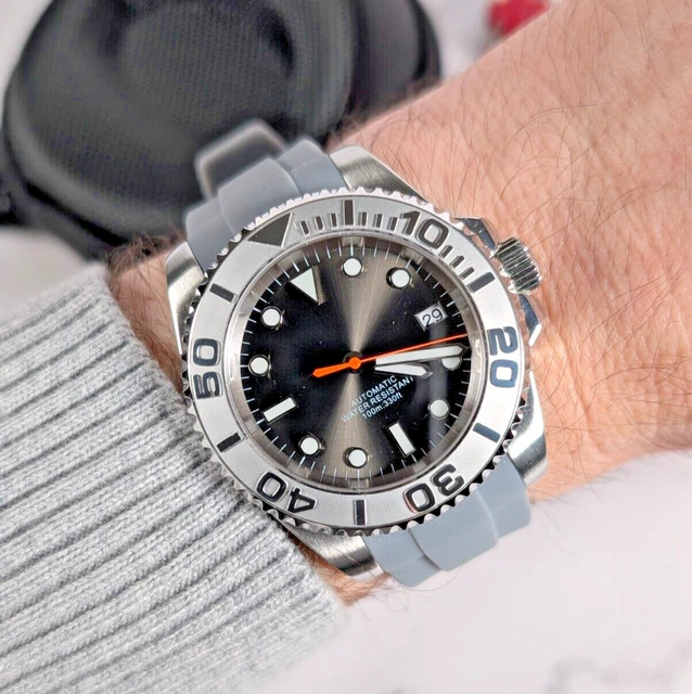 SEIKO MOD CUSTOM full grey Diver 40mm Automatic Sapphire crystal - Case ...