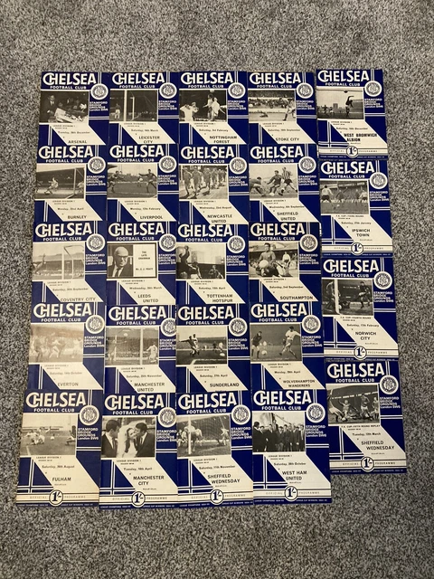 COMPLETE SEASON OF 24 Chelsea Home Programmes 1967-68 Season. £18.00 ...