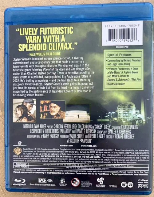 SOYLENT GREEN (BLU-RAY) Charlton Heston Edward G. Robinson (US IMPORT ...