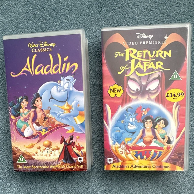 WALT DISNEY ALADDIN & Return of Jafar VHS Bundle PAL U Disney Classics ...