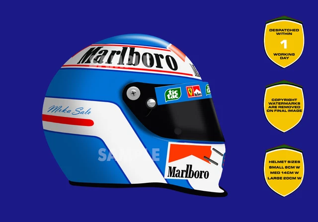 X2 MIKA SALO Ferrari F1 Helmet Sticker Vinyl - Scuderia GP £5.50 ...