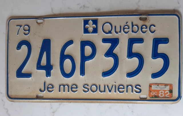 ANCIENNE PLAQUE IMMATRICULATION auto - Canada - Québec de 1982 - très bon état EUR 20,00 ...