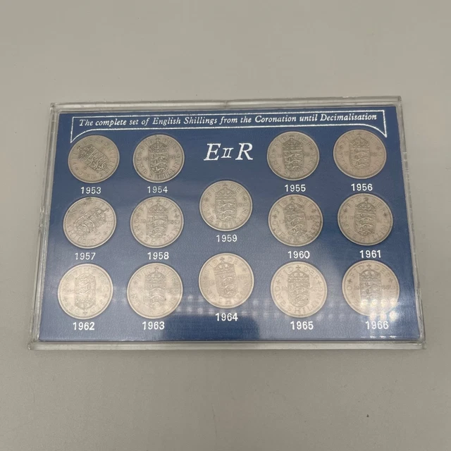 CORONATION TO DECIMALISATION Shillings Collection 1953-1966 14 Coin Set ...