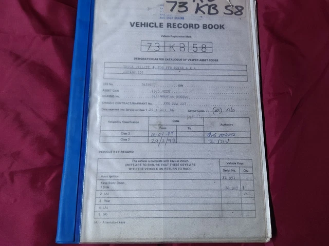 LAND ROVER LIGHT Weight , Military Vehicle Record Book 73 KB 58 £52.72 ...