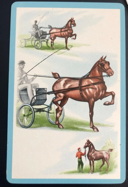 VINTAGE RARE SWAP Playing Card: Horse Pull Carriage Cart. Jockey Artist ...
