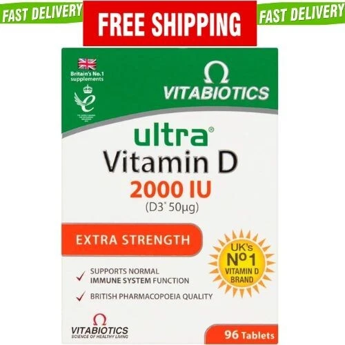 VITABIOTICS ULTRA VITAMIN D Tablets 2000IU Extra Strength - 96 Count ...