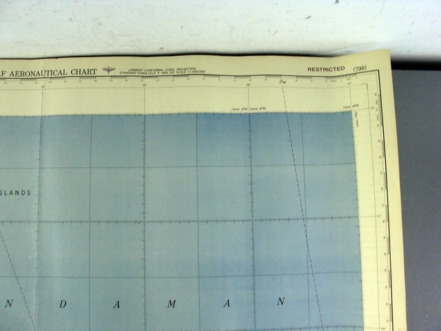 US ARMY AIR Force Mappa Aeronautica Ww2 1944 Little Andaman Island 798 ...