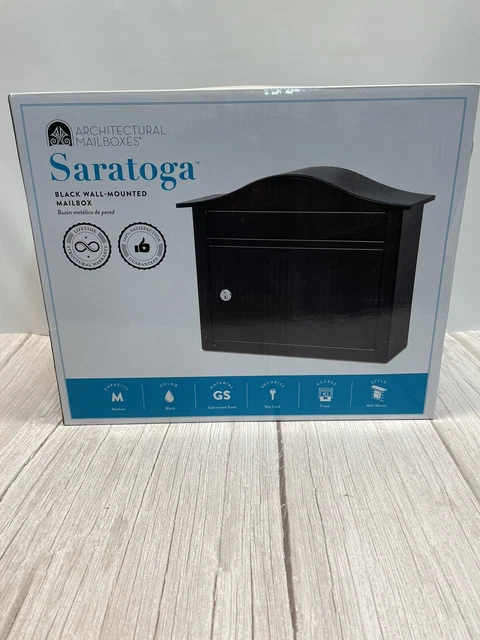 ARCHITECTURAL MAILBOXES LOCKABLE Mailbox Saratoga Black Wall-Mount ...