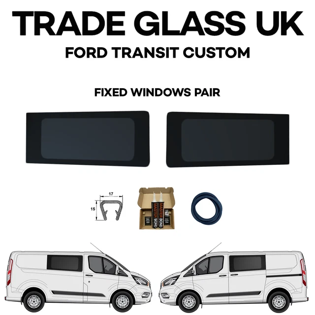 FORD TRANSIT CUSTOM Tinted Side Windows WITH FITTING KIT And U TRIM £ ...