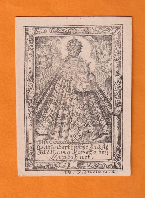 ALTES WALLFAHRTSBILD GNADENBILD Maria Loreto bey Landshuet EUR 17,50 ...
