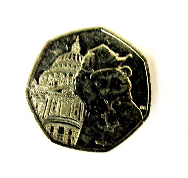 COINS, GREAT BRITAIN 50 Pence Paddington Bear At St. Pauls Cathedral ...