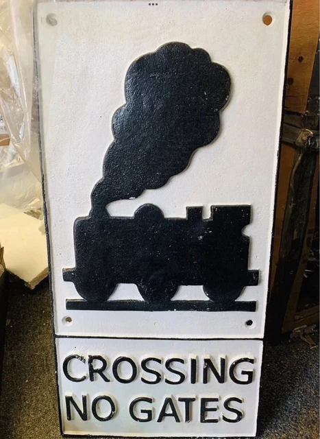 CAST IRON LEVEL Crossing No Gates - Train Railway Sign Plaque Heavy £50 ...