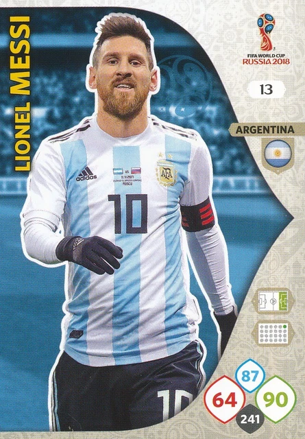 013 LIONEL MESSI # Argentina Panini Card Adrenalyn World Cup Russia ...