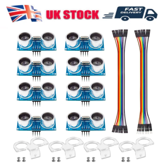 8x Hc Sr04 Ultrasonic Distance Measuring Sensor For Arduino Raspberry