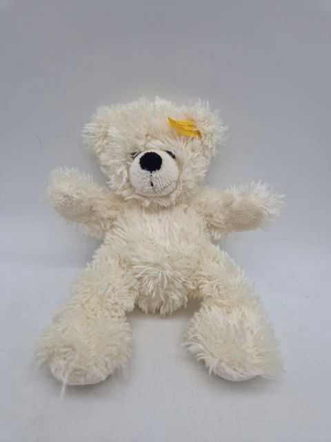 STEIFF 111385 TEDDYBÄR Weiß Stofftier Kuscheltier 17cm Plüschtier Knopf ...