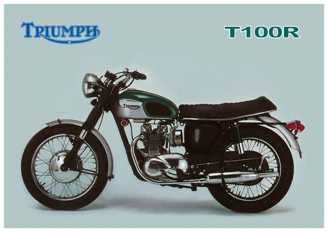 TRIUMPH POSTER T100 Tiger T100R Daytona 1968 USA Suitable to Frame £15. ...