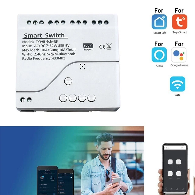 SMART MANAGEMENT FOR Your Devices 4CH modulo WiFi RF interruttore di ...