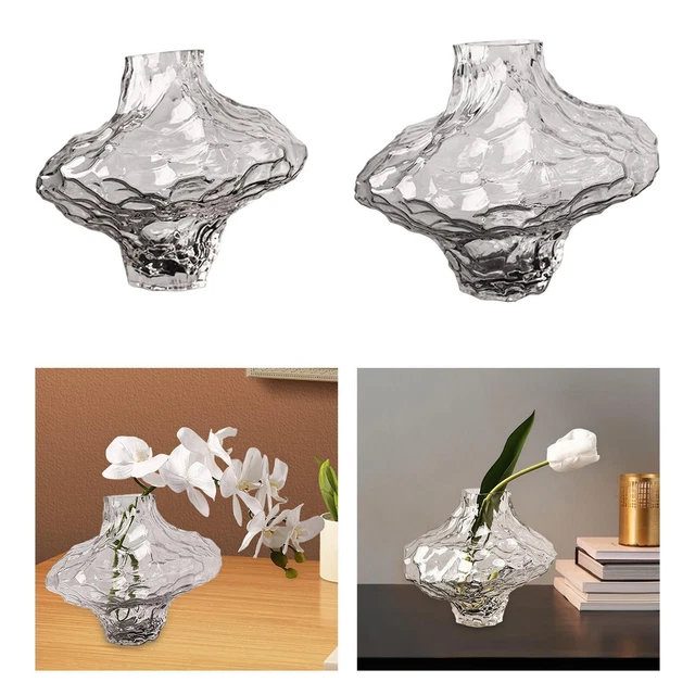 VASE EN VERRE transparent, pièce maîtresse de table, vase créatif pour EUR 48,10 - PicClick FR