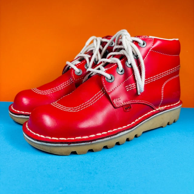 KICKERS KICK HI Boots - UK6.5 - Red Leather - Excellent Condition £39. ...