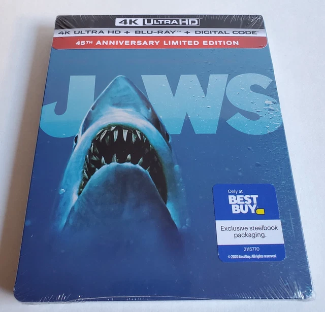 JAWS STEELBOOK (4K UHD + Blu-Ray + Digital) 45th Anniversary Roy Scheider £47.20 - PicClick UK