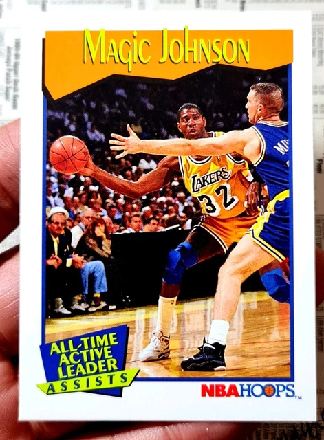 1991-92 NBA HOOPS Magic Johnson All-Time Active Leader #535 Lakers $2. ...