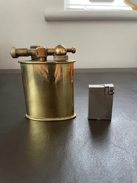 VINTAGE BRASS LIFT Arm Table Lighter. French Ministere Des Finances £14 ...