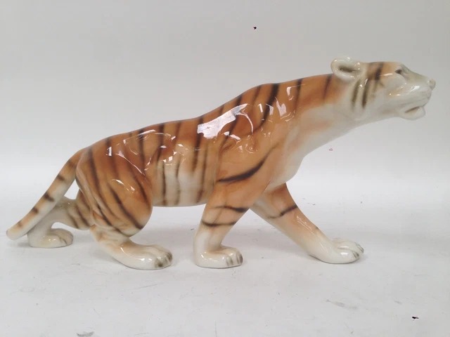 ROYAL DUX PORCELAIN Tiger Czechoslovakia Bohemian Figurine 36cm ...