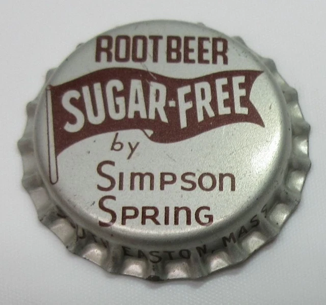 SIMPSON SPRING ROOT Beer Soda Pop Bottle Cap Crown - cork lined ...