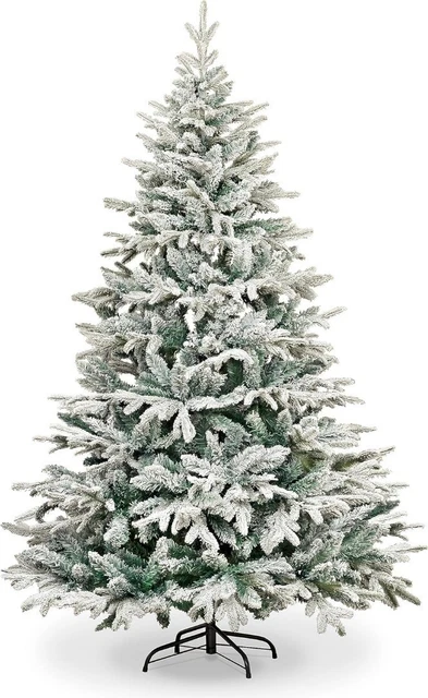 LAPLAND FIR COVERED Artificial Christmas Tree Snow Flocked PE PVC Mixed ...