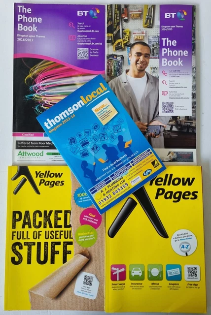 THE PHONE BOOK, Yellow Pages + Thomson Local Directory x 5 Kingston ...